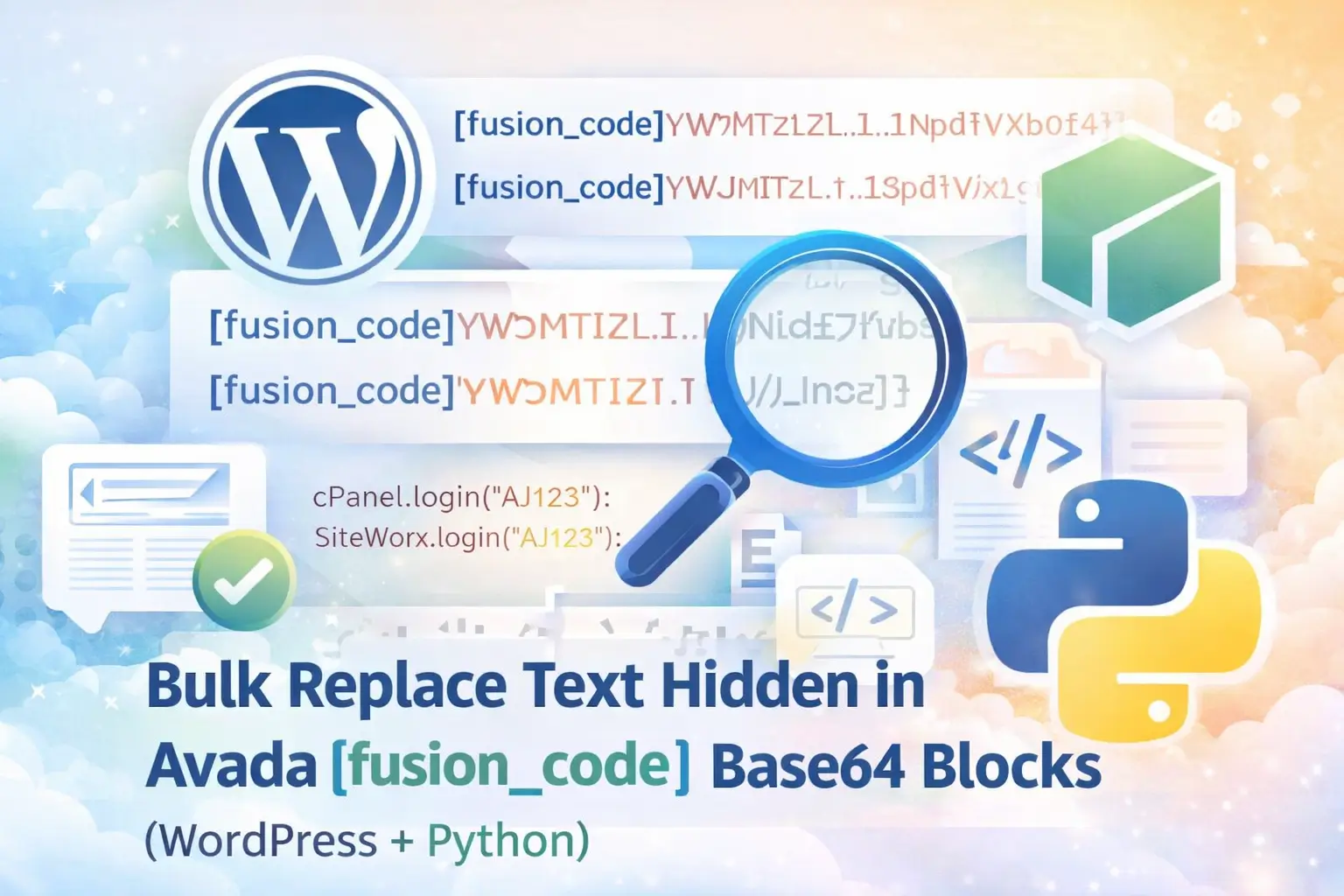 Bulk Replace Avada [fusion_code] Base64 Content in WordPress (Python)